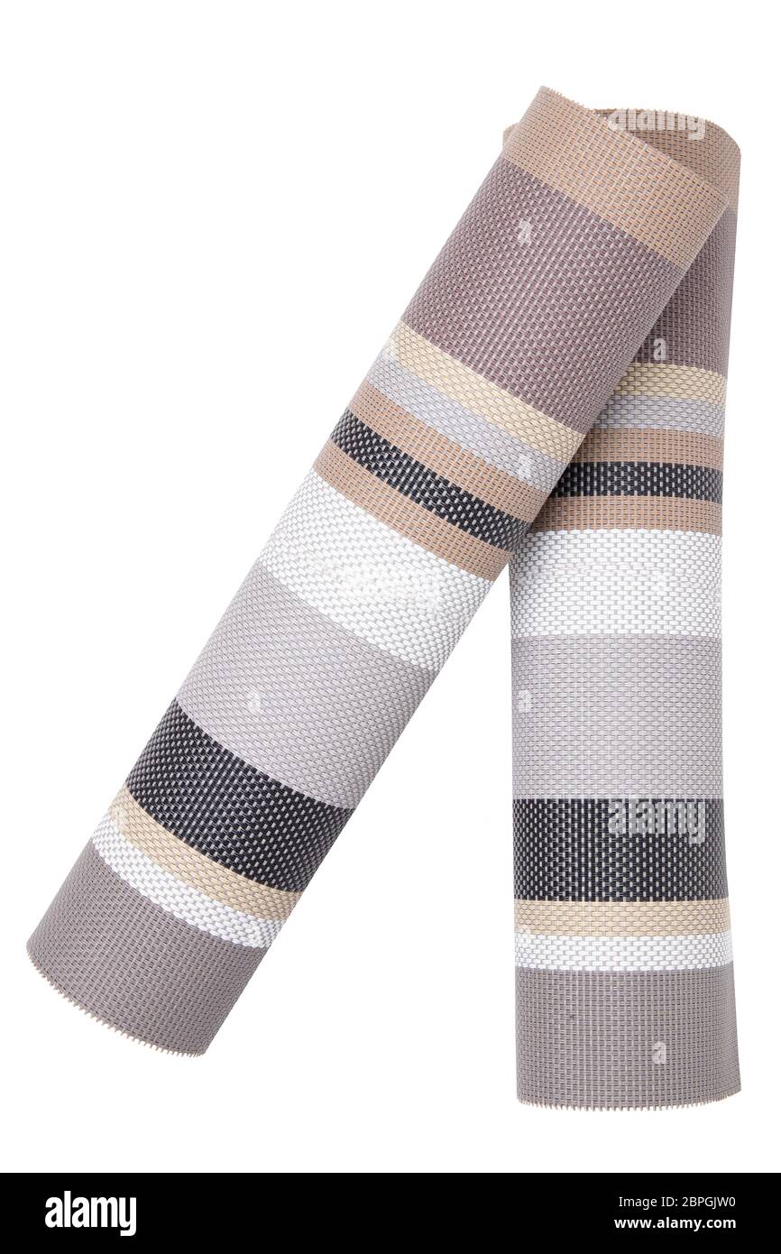 Plastic mats backgrounds. Two woven plastic mats with a colorful ...