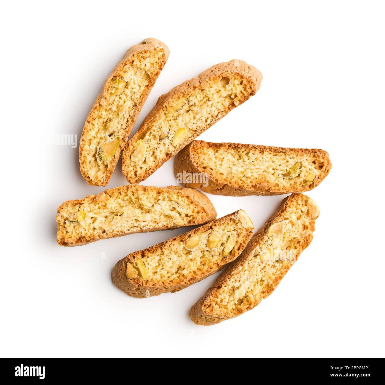Sweet cantuccini biscuits. Italian biscotti isolated on white ...