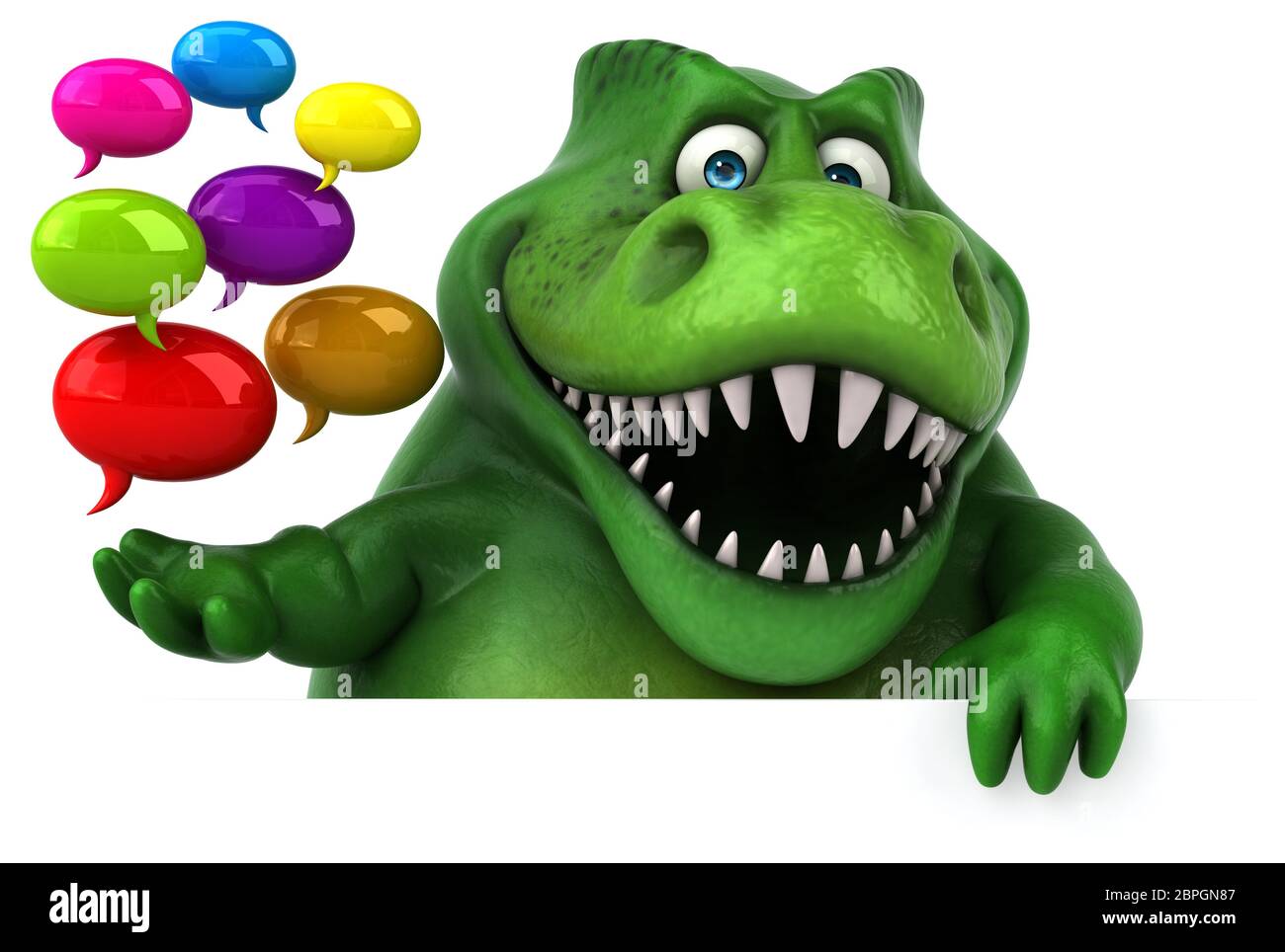 Fun dinosaur - 3D Illustration Stock Photo - Alamy