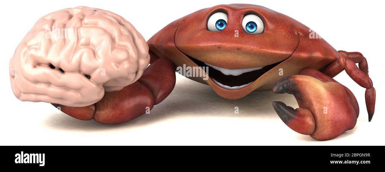 Fun crab - 3D Illustration Stock Photo - Alamy