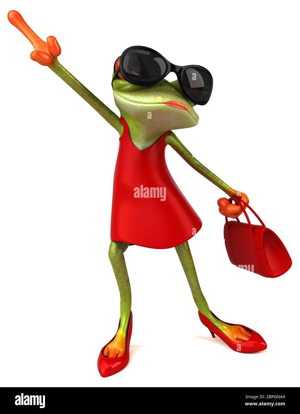 Fun woman frog - 3D Illustration Stock Photo - Alamy
