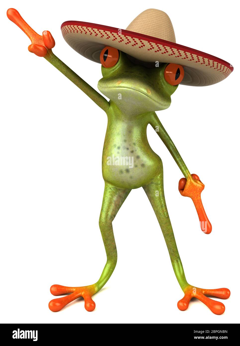 Fun frog - 3D Illustration Stock Photo - Alamy