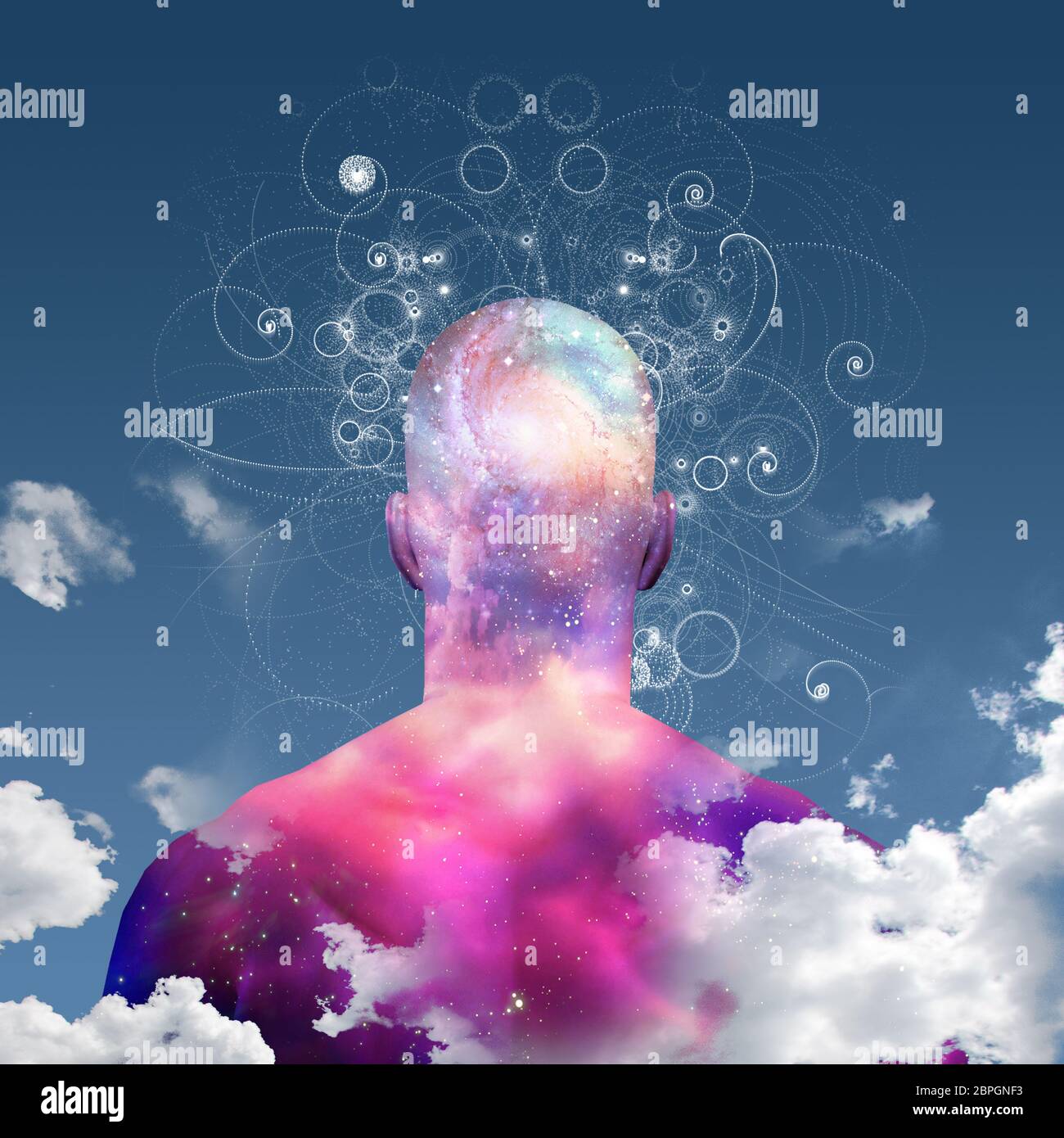 Mans stars clouds hi-res stock photography and images - Alamy