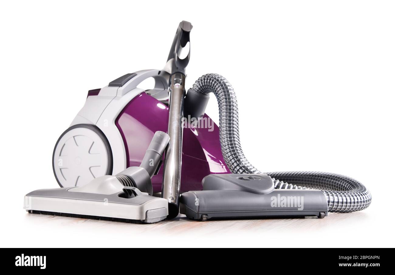 Canister vacuum cleaner for home use isolated on white background Stock ...