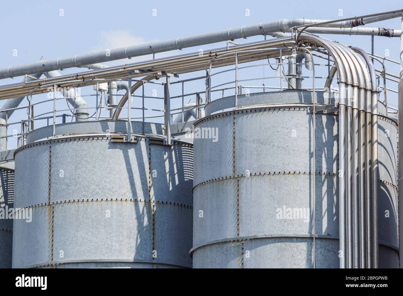 Agricultural Silos. Building Exterior. Storage and drying of grains ...