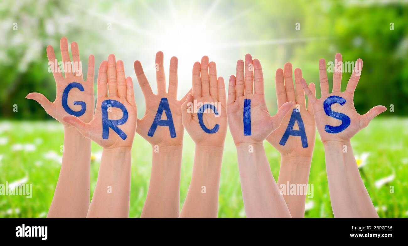 Many Hands Building Spanish Word Gracias Means Thank You Sunny And Shiny Grass Meadow With many-hands-building-spanish-word-gracias-means-thank-you-sunny-and-shiny-grass-meadow-with