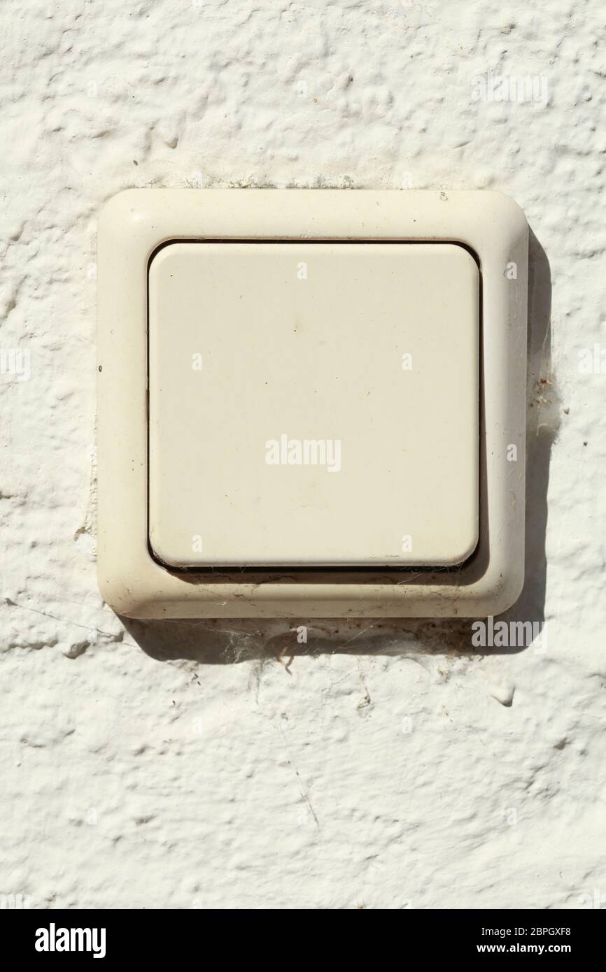 Switch, light switch, power switch, white wall, Germany, Europe Stock ...