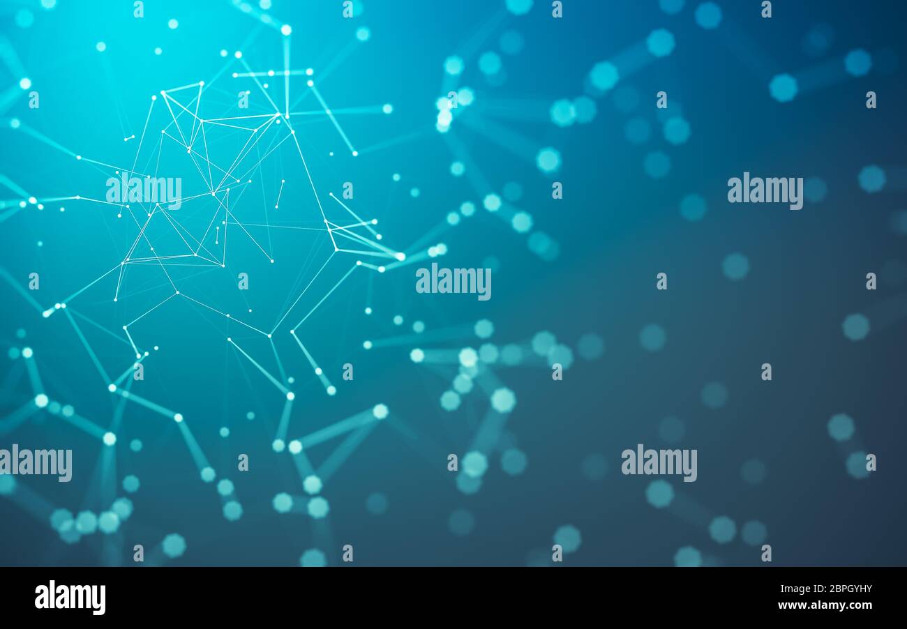 Abstract polygonal space low poly dark background with connecting dots and lines. Connection ...