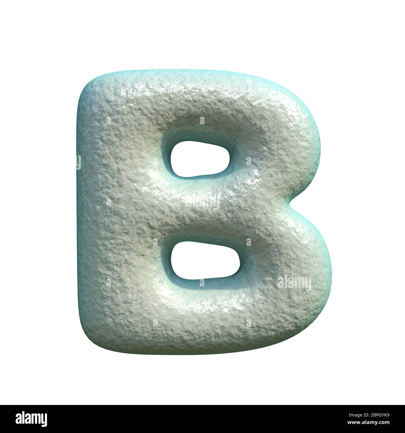 Grey blue clay font Letter B 3D rendering illustration isolated on ...