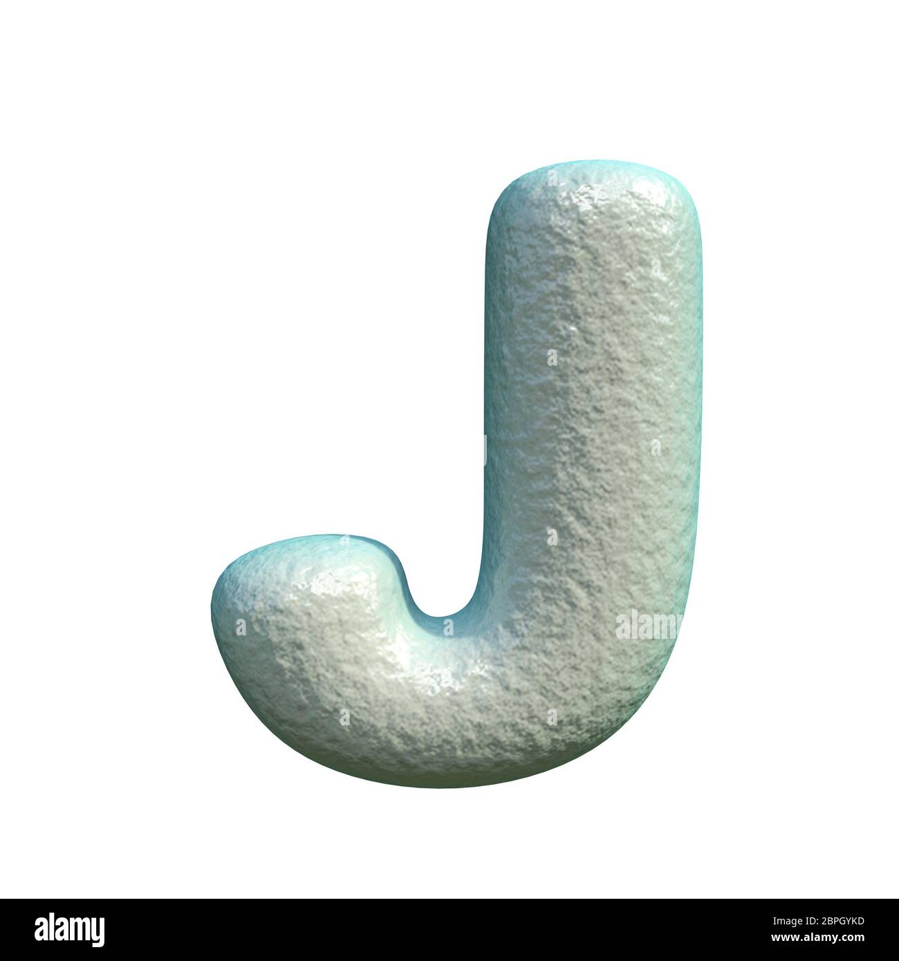 Grey blue clay font Letter J 3D rendering illustration isolated on ...