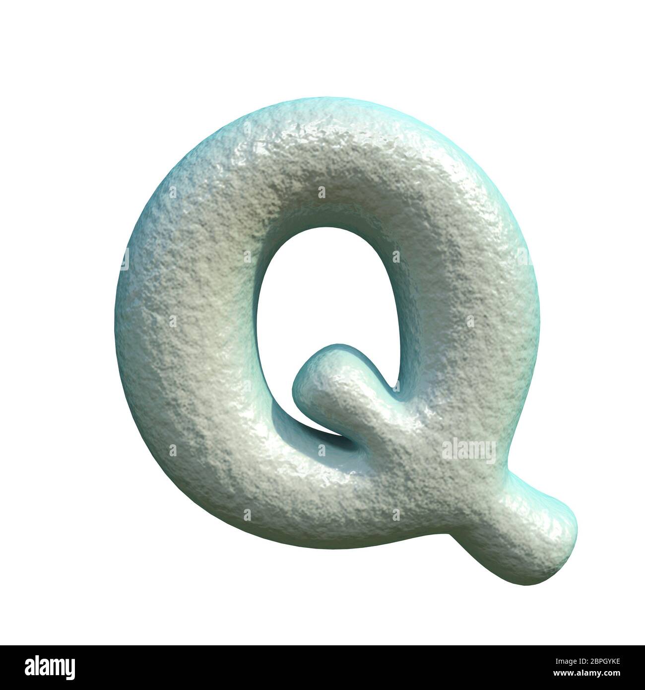 Grey blue clay font Letter Q 3D rendering illustration isolated on ...