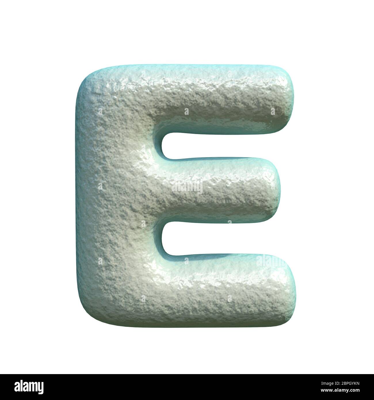 Grey blue clay font Letter E 3D rendering illustration isolated on ...