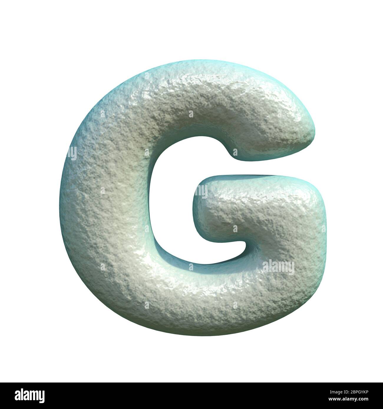 Grey blue clay font Letter G 3D rendering illustration isolated on ...