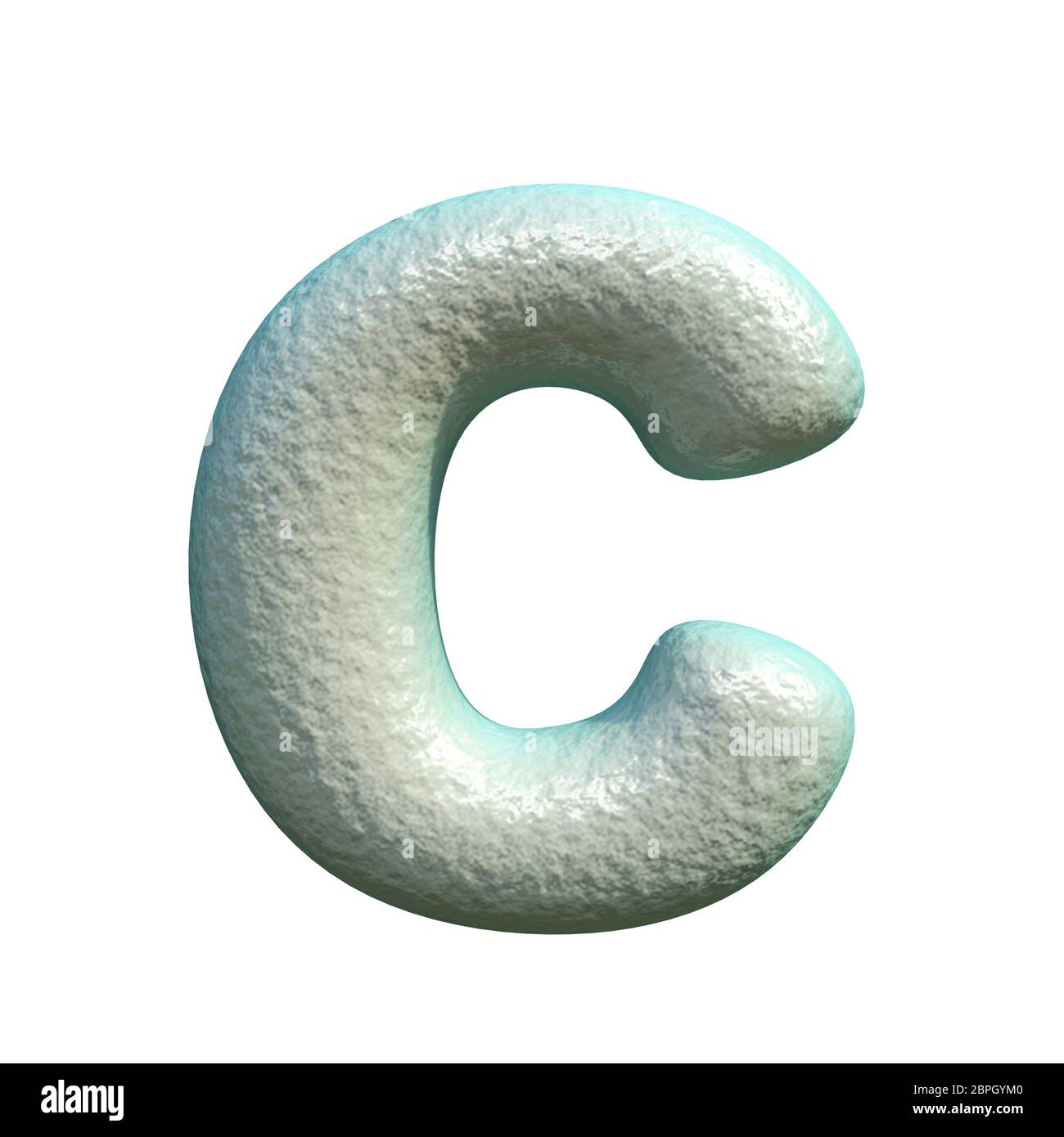 Grey blue clay font Letter C 3D rendering illustration isolated on ...