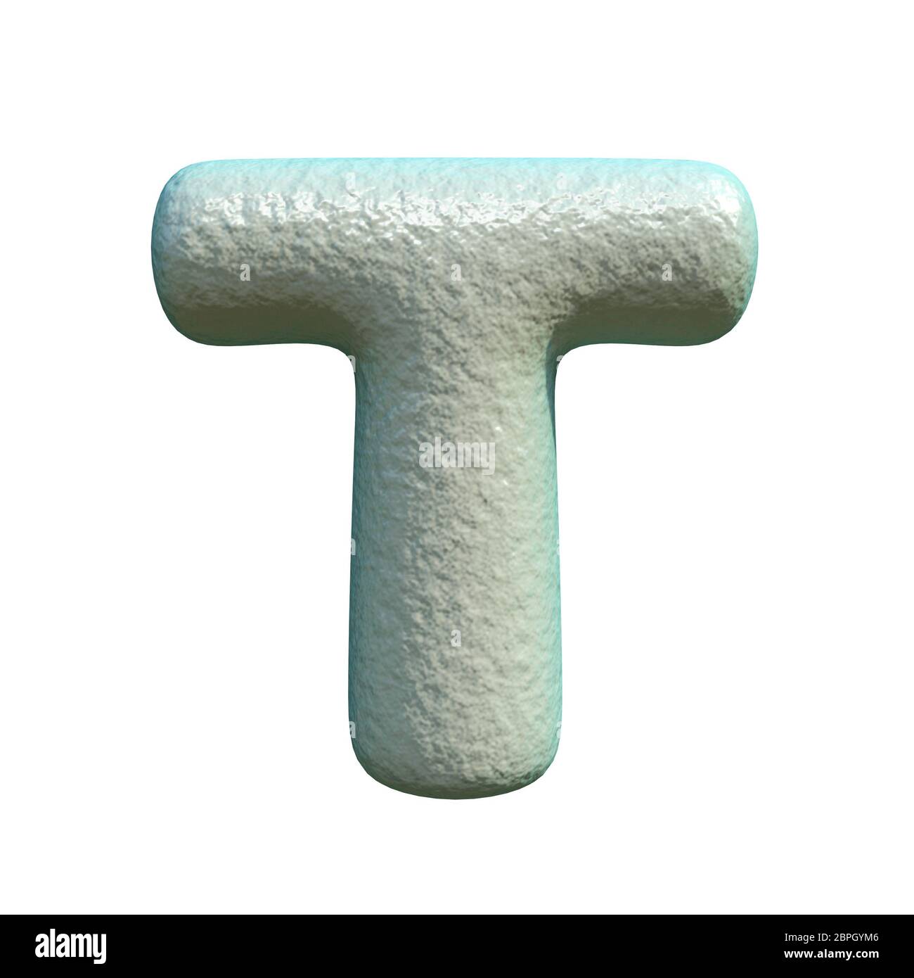 Grey blue clay font Letter T 3D rendering illustration isolated on ...