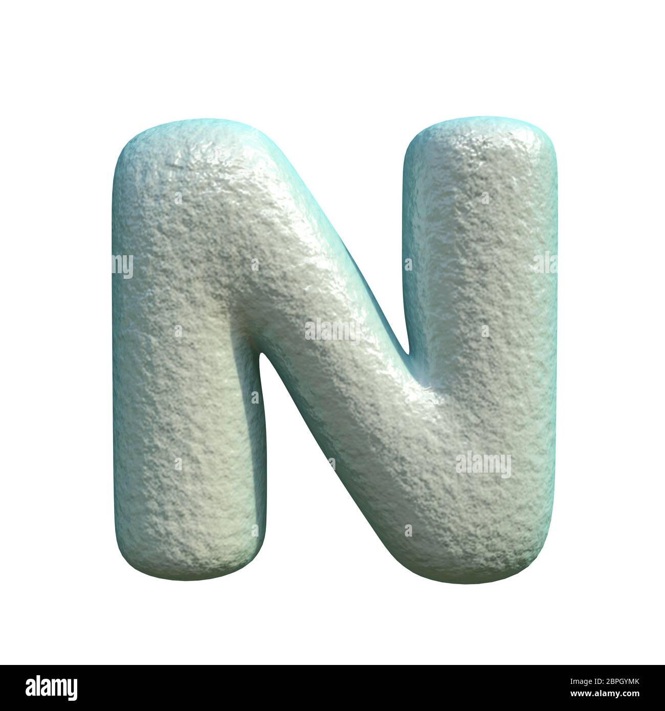 Grey blue clay font Letter N 3D rendering illustration isolated on ...