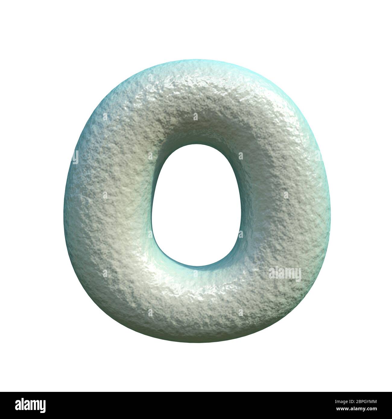 Grey blue clay font Letter O 3D rendering illustration isolated on ...
