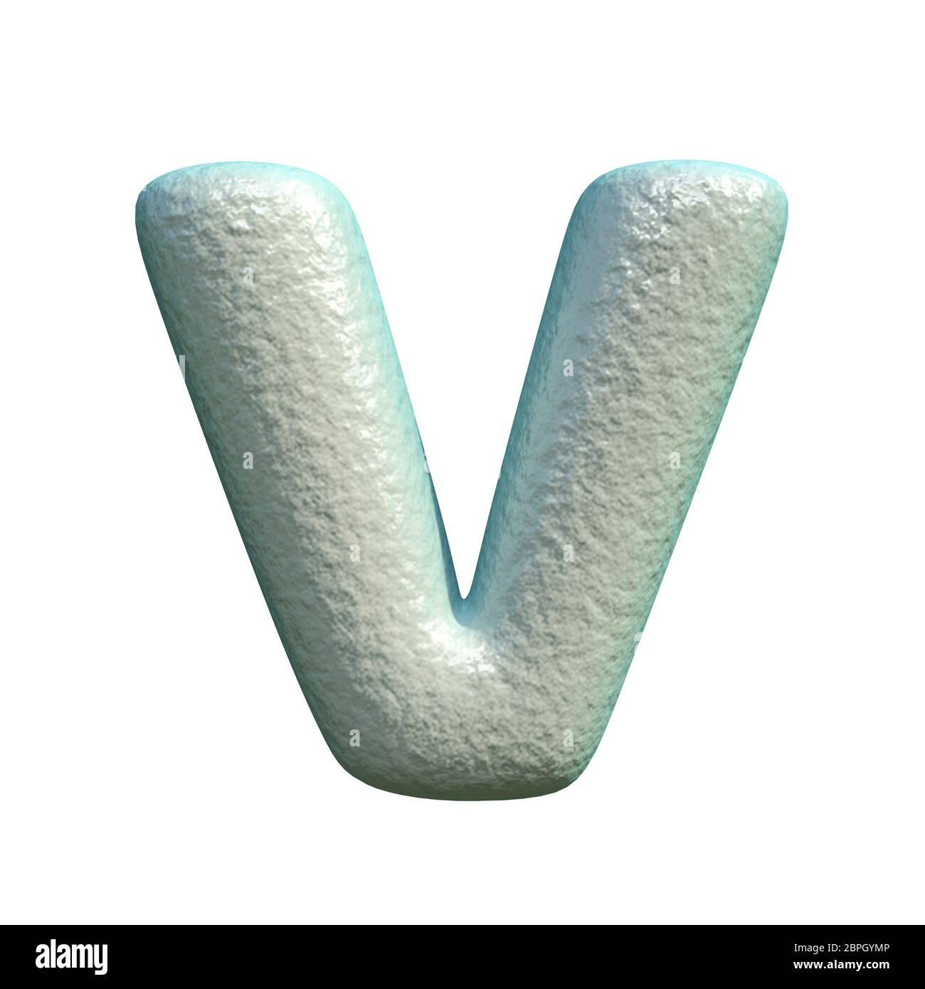 Grey blue clay font Letter V 3D rendering illustration isolated on ...