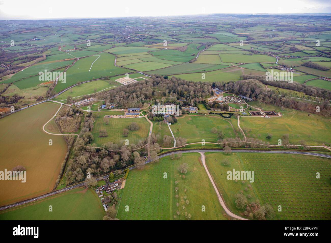 Aerial View of The Newt in Somerset Stock Photo - Alamy