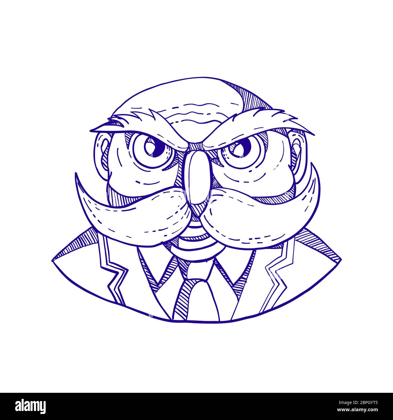 Grumpy Owl Drawing
