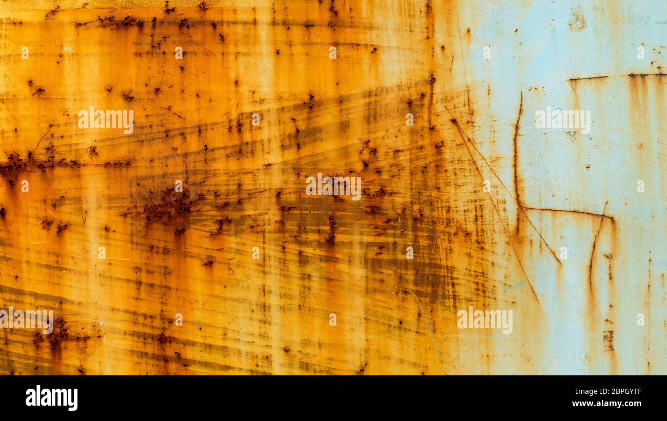 The Rusty painted metal texture, old iron surface with shabby cracked ...