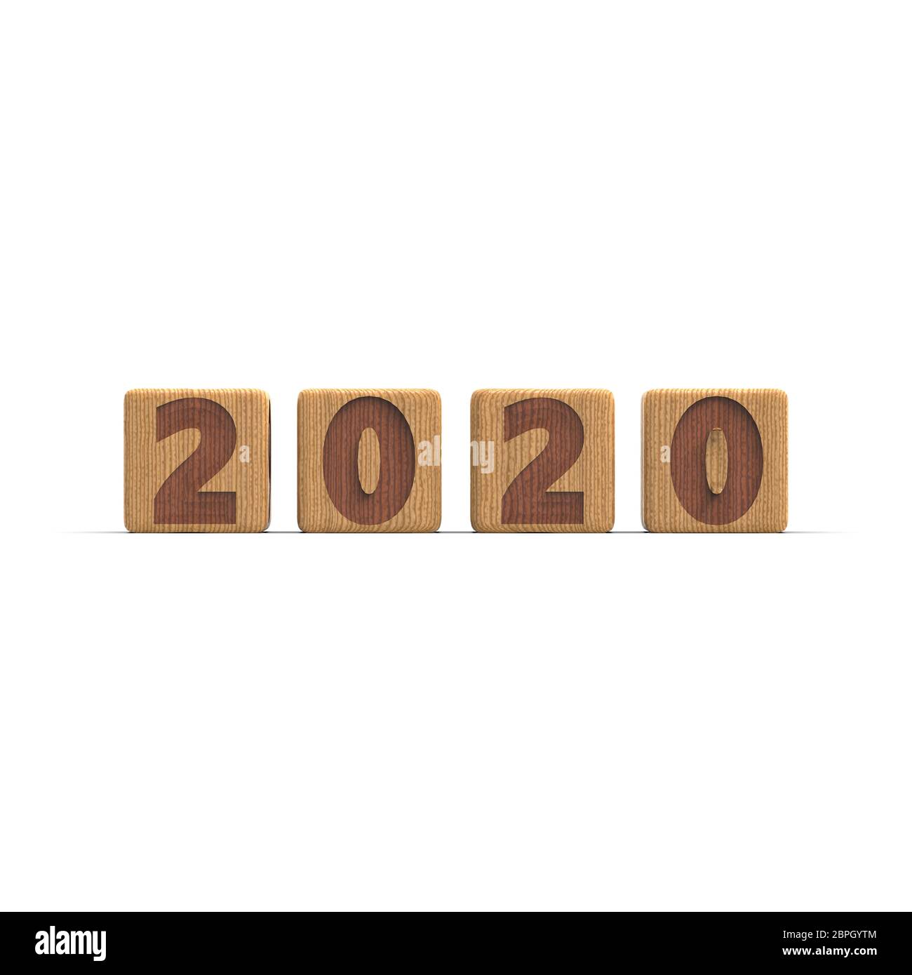 The Year 2020 sign on in pure white background Stock Photo - Alamy
