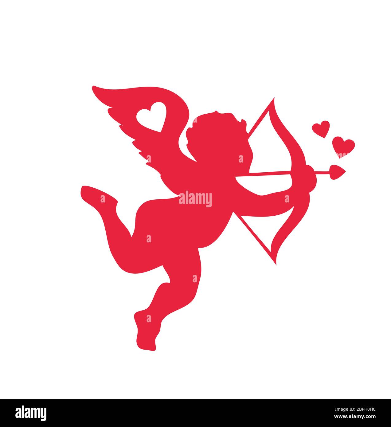 cupid red valentines love angel flying illustration Stock Photo - Alamy