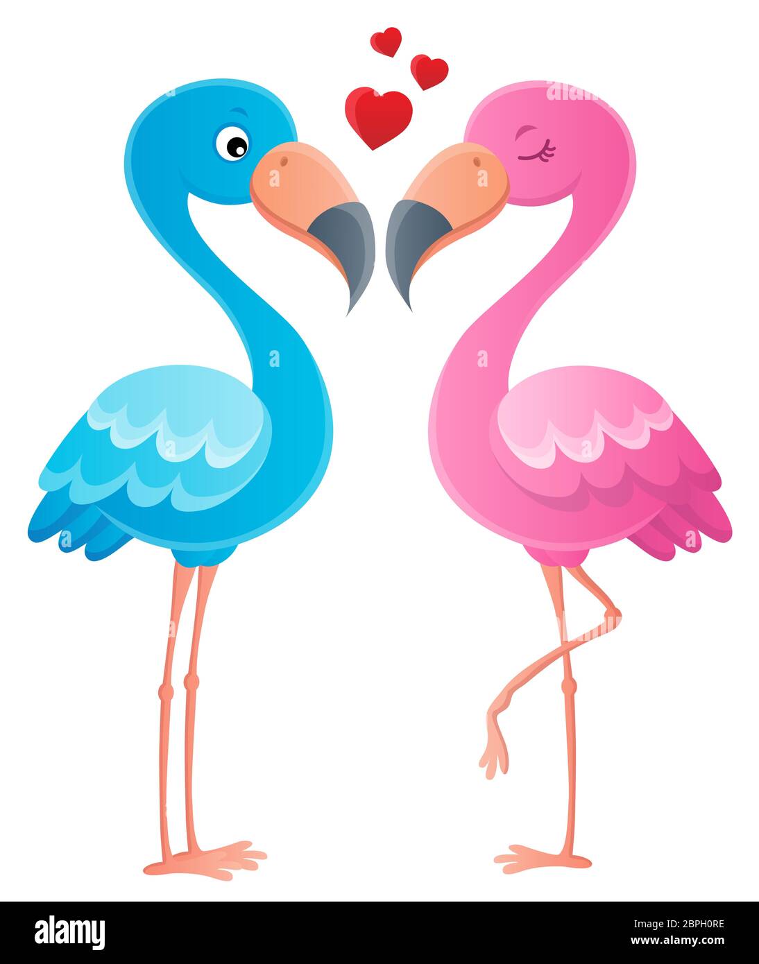 Valentine flamingos topic image 2 - picture illustration Stock Photo ...