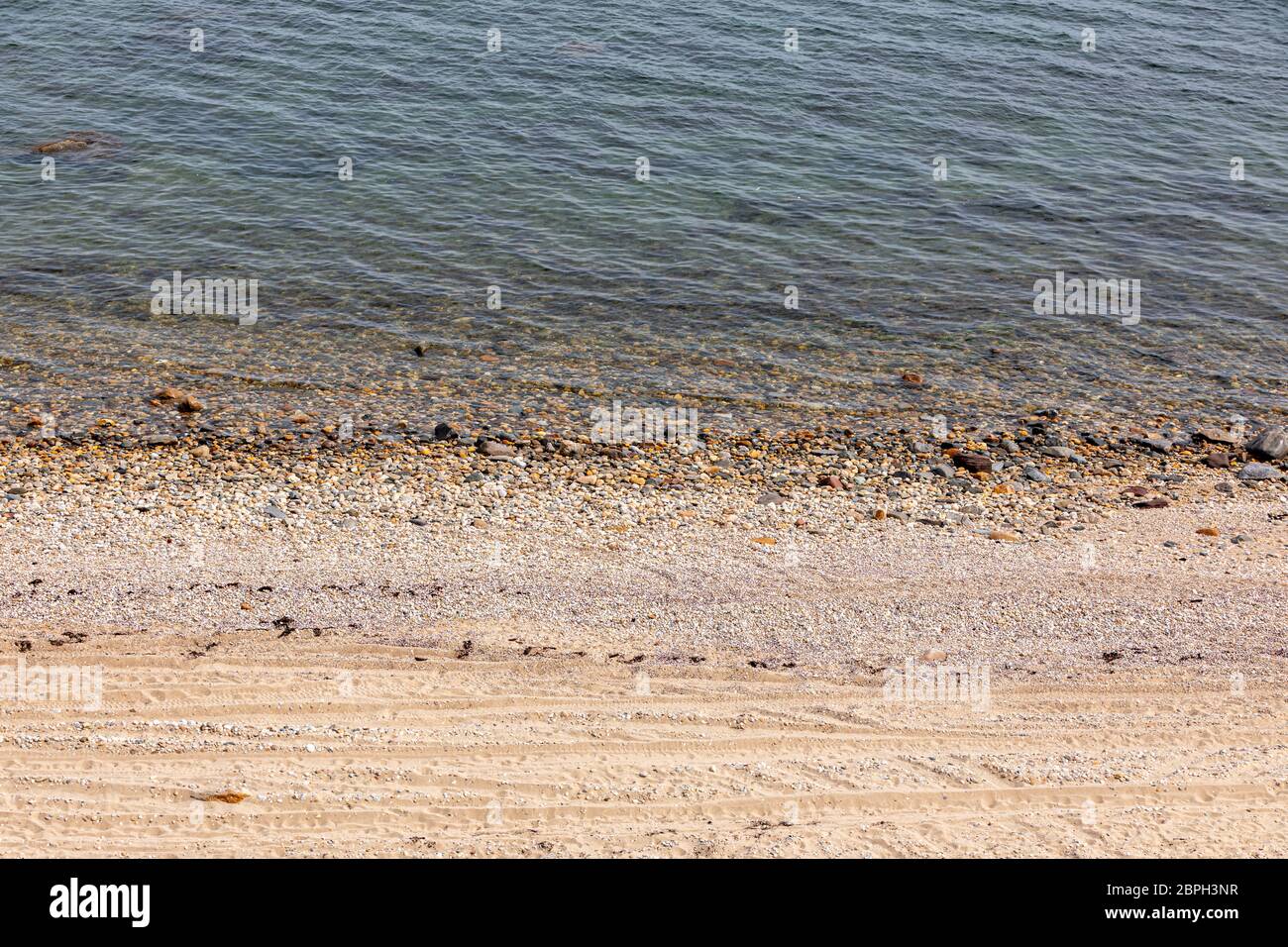 Rocky shore line at Cedar Point County Park in East Hampton, NY Stock ...