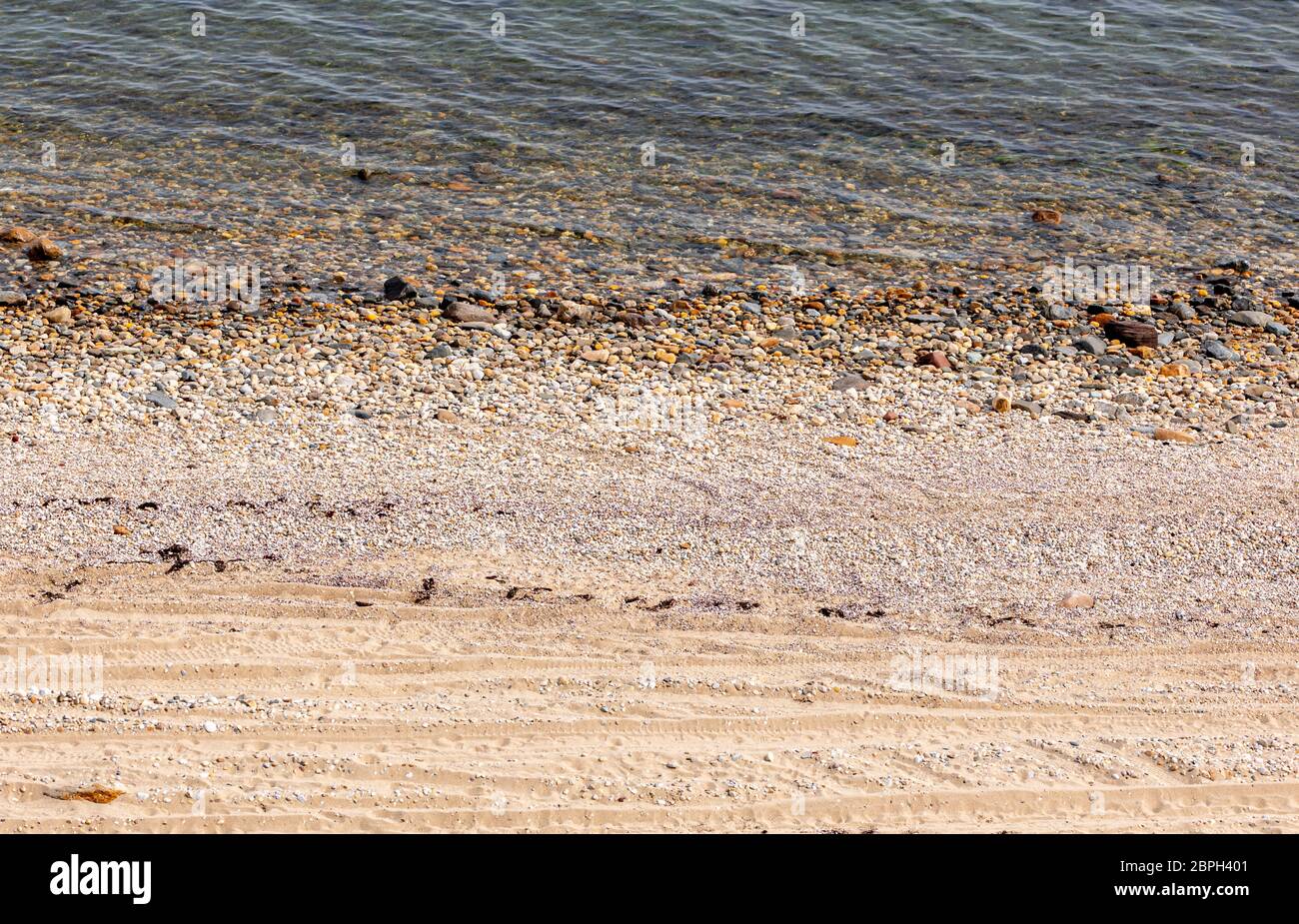 Rocky shore line at Cedar Point County Park in East Hampton, NY Stock ...