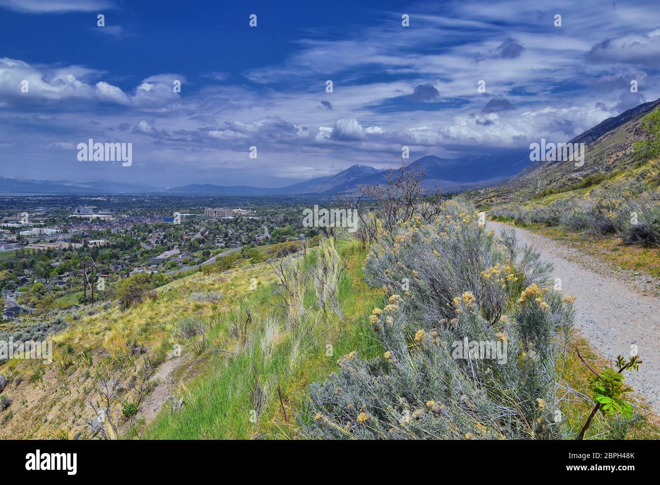 Provo Landscape and Utah Lake views from the Bonneville Shoreline Trail ...