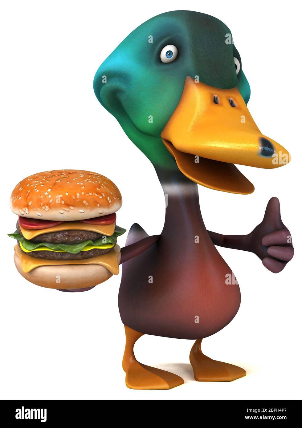 Fun duck - 3D Illustration Stock Photo - Alamy