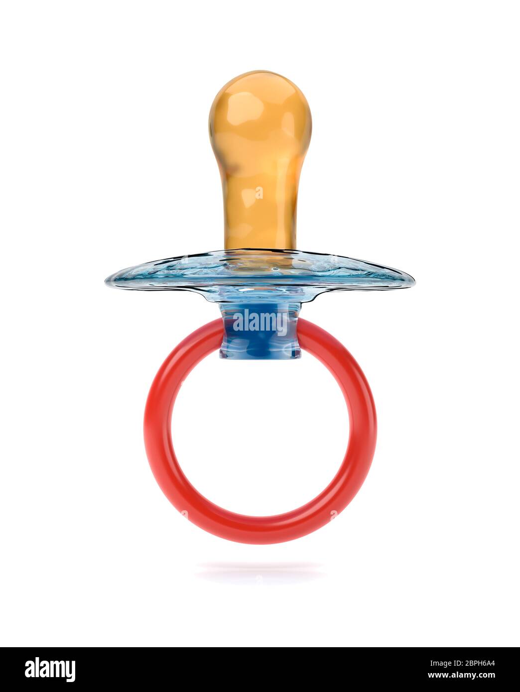 Blue and Red Baby's Pacifier on White Background, 3D Illustration Stock ...