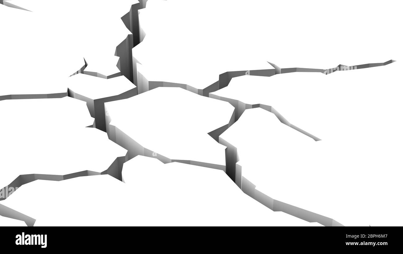 Crack in White Surface 3D Illustration Stock Photo - Alamy