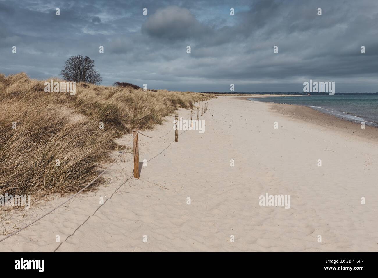 Knoll sand beach at Studland, Dorset, England on calm restful day Stock ...