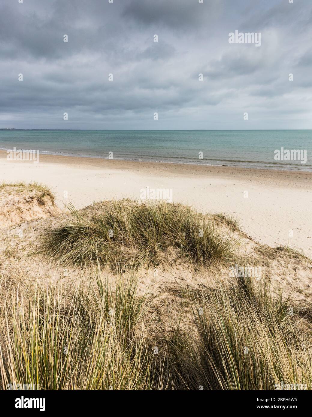 Knoll sand beach at Studland, Dorset, England on calm restful day Stock ...