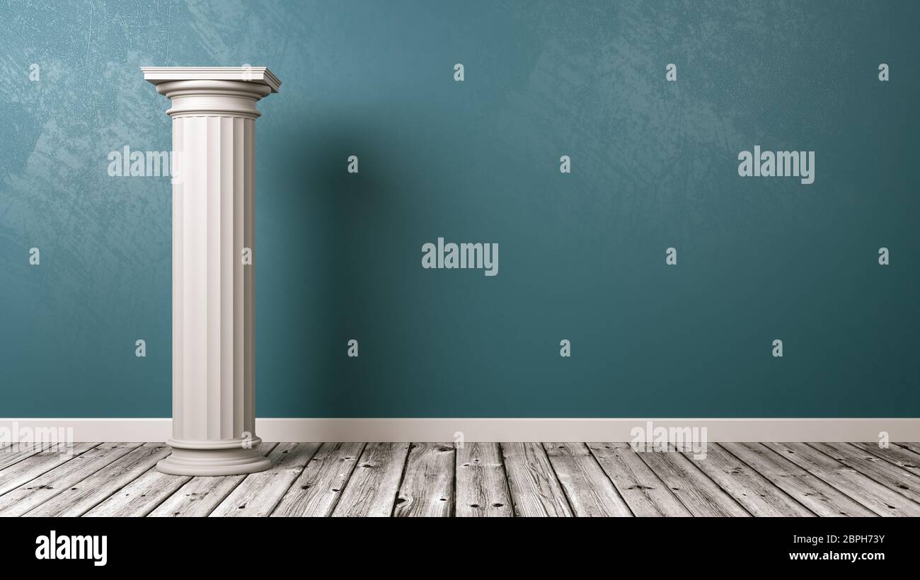 Single Greek Column in the Room with Copyspace 3D Render Stock Photo ...