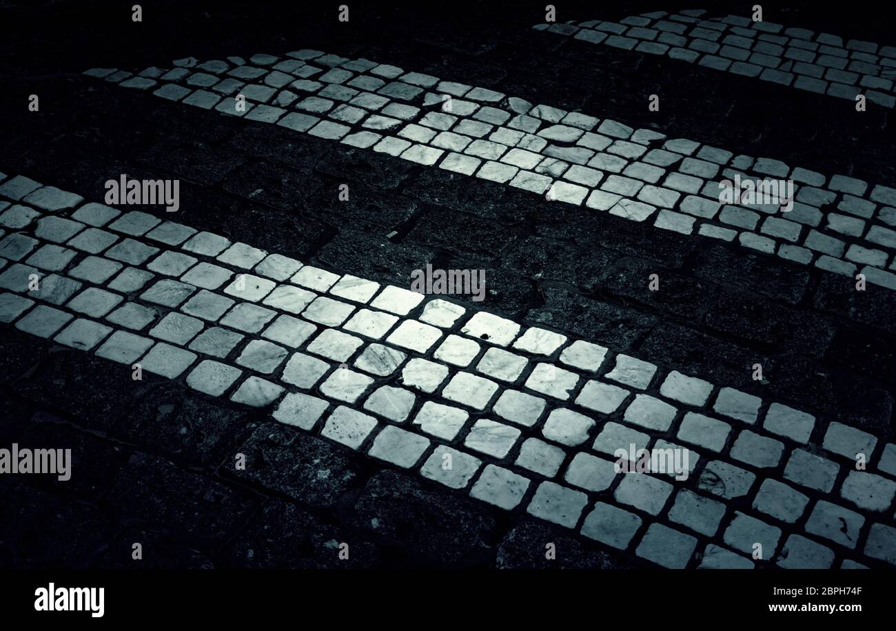 Zebra crossing street, traffic signs and symbols Stock Photo - Alamy