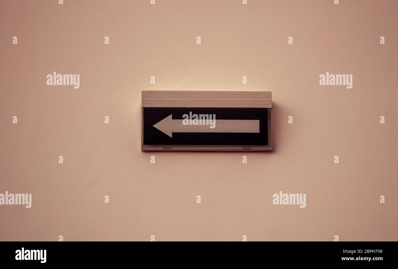 Exit arrow inside building, sign and symbol Stock Photo - Alamy