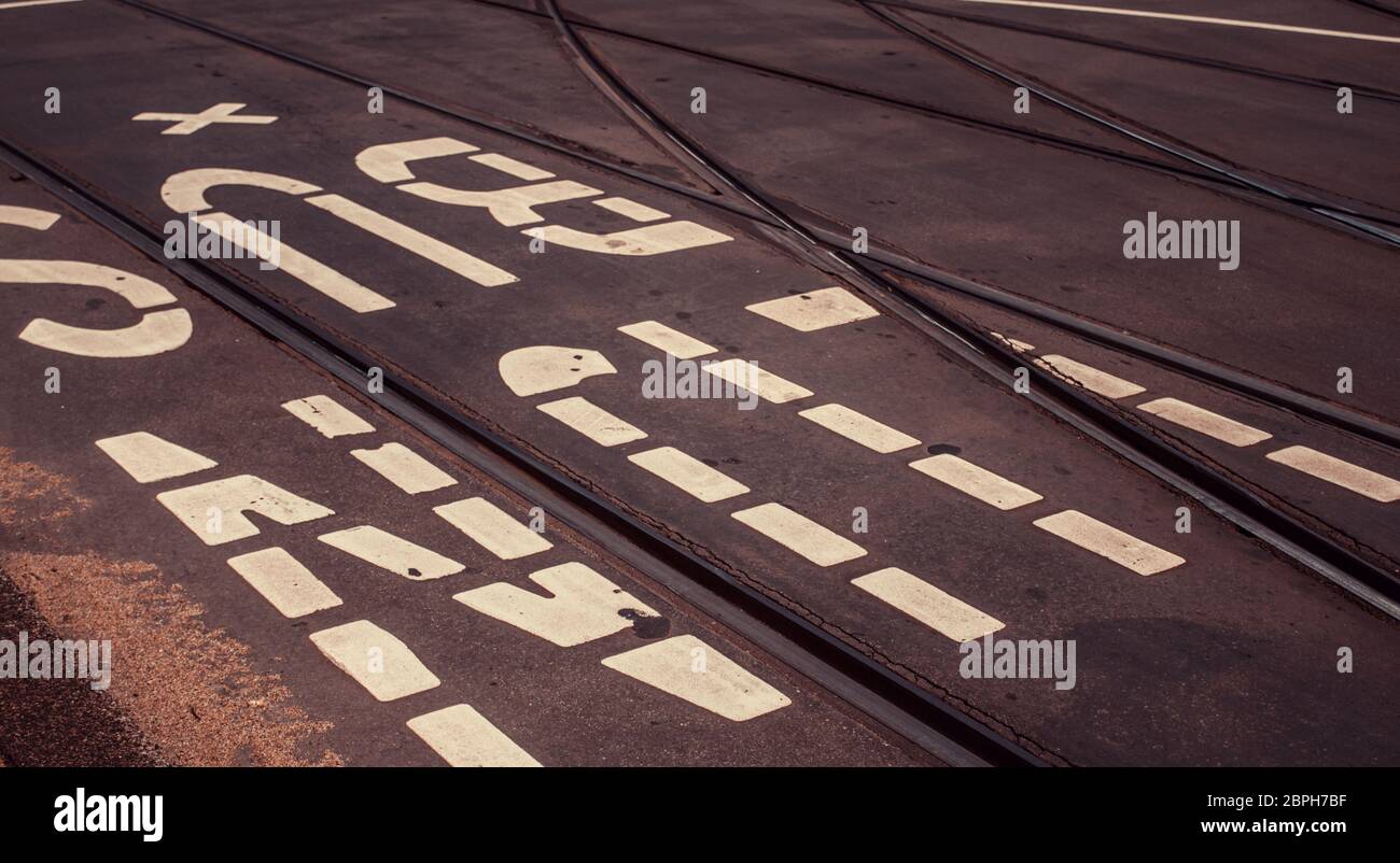 Bus line signal, information traffic signal Stock Photo - Alamy