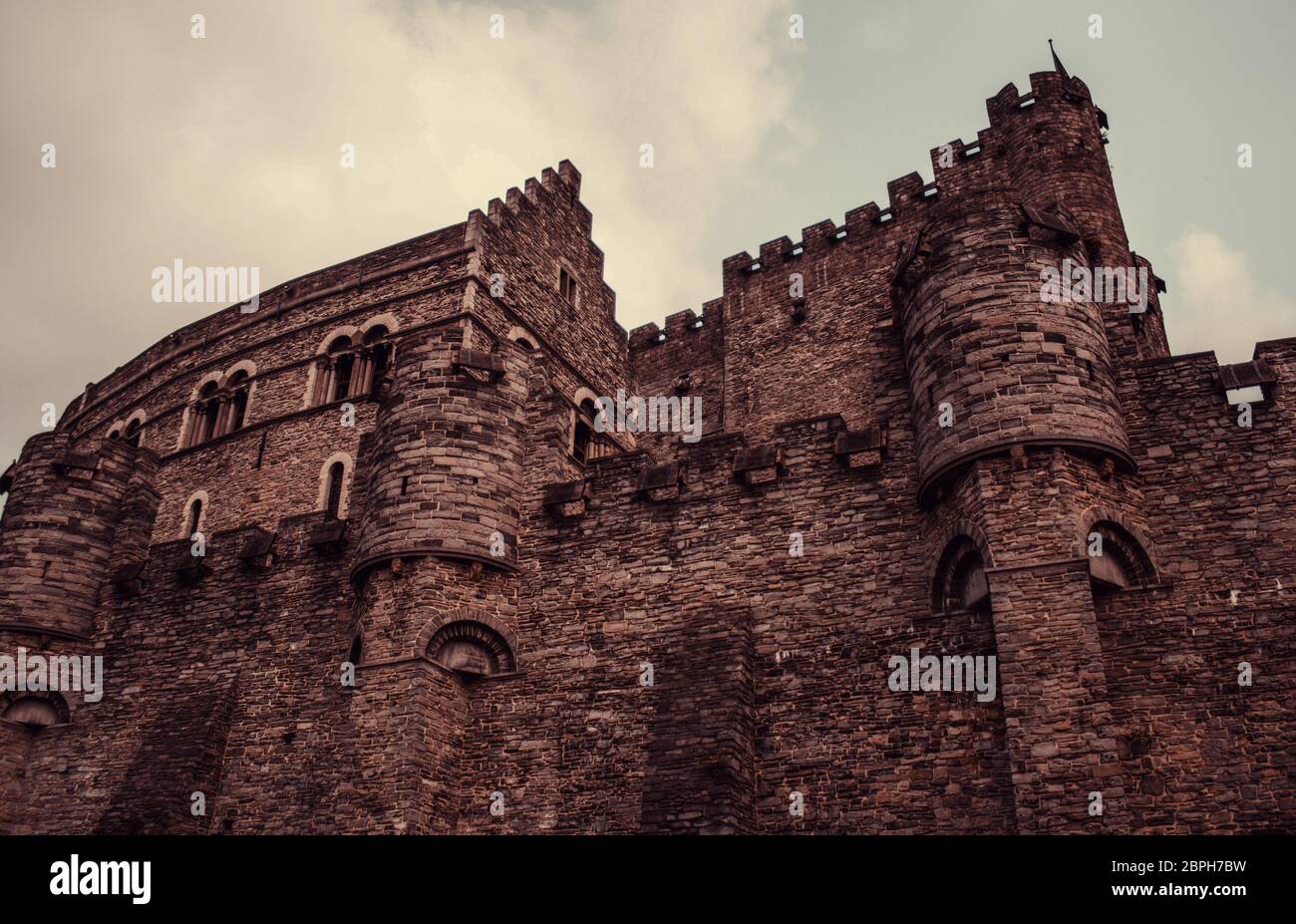 Castle in Amsterdam, construction and Roman architecture Stock Photo ...