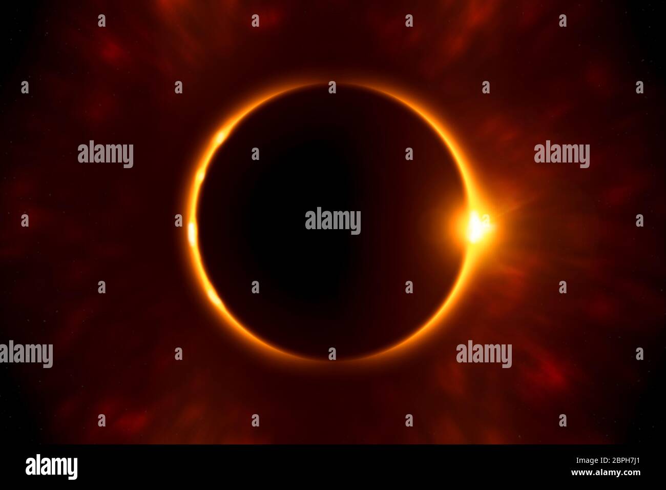 Solar eclipse with gamma burst Stock Photo - Alamy