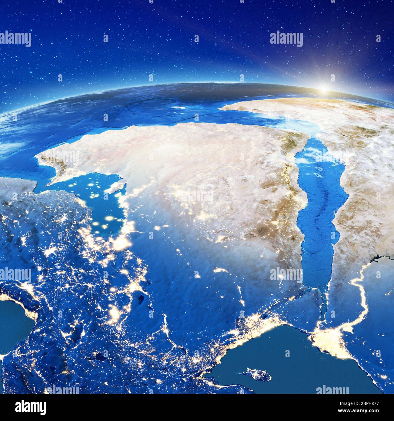 Middle East, Saudi Arabia. Elements of this image furnished by NASA. 3d ...