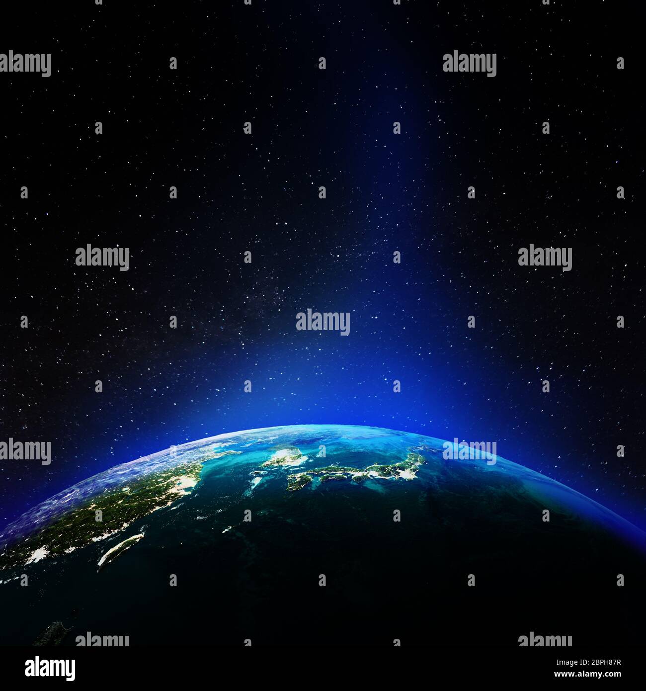 Japan from space galaxy stars. Elements of this image furnished by NASA ...