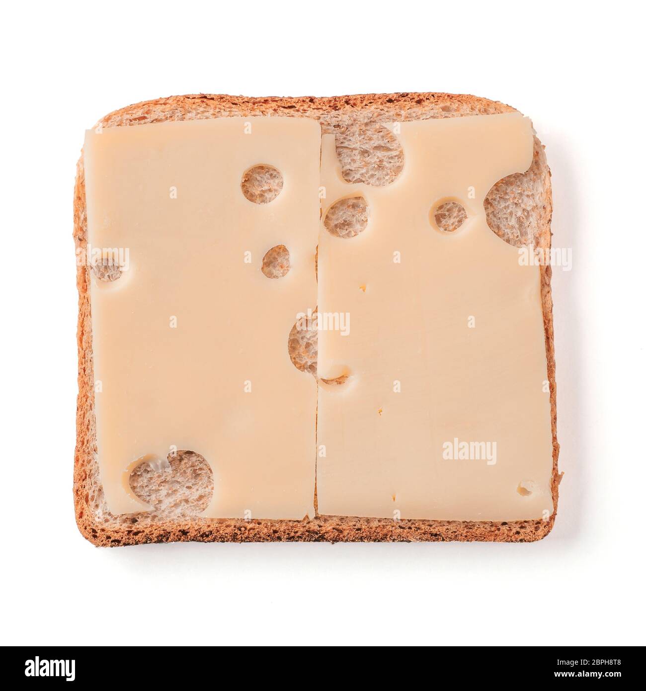 Bread slice isolated on white, clipping path. Slice of multigrain bread ...