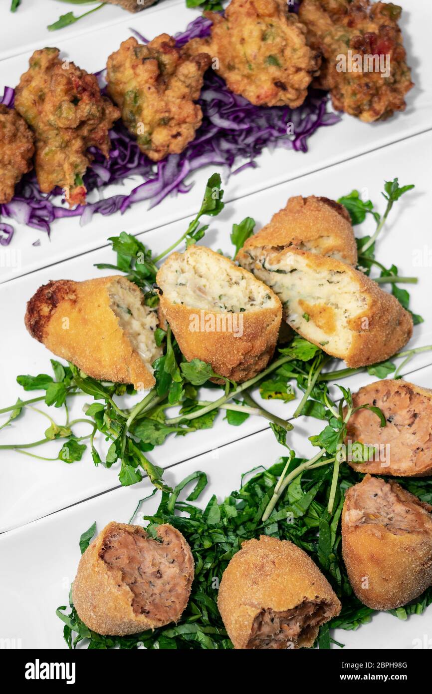 selection of traditional portuguese tapas snacks on lisbon restaurant ...