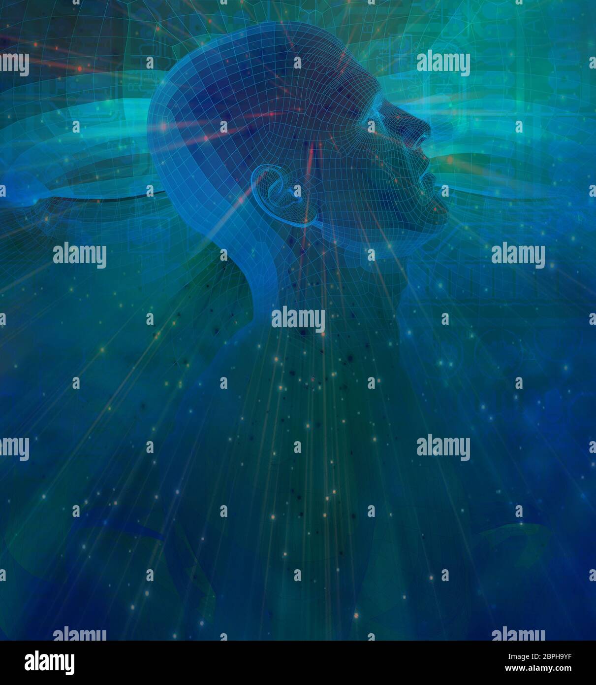 Digital Fantasy. Face and figure Stock Photo - Alamy