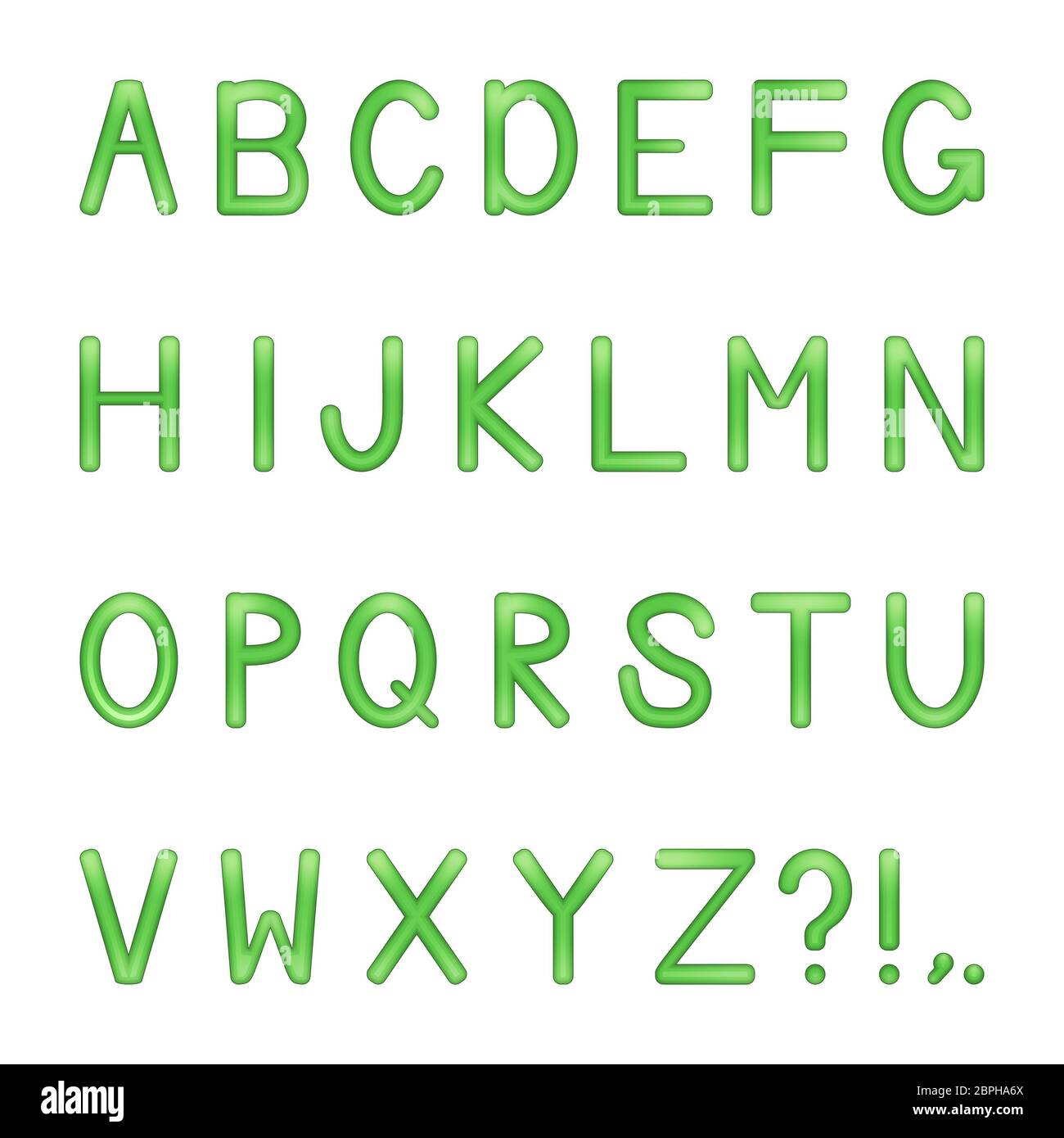 shiny bright colored letters set - green Stock Photo - Alamy