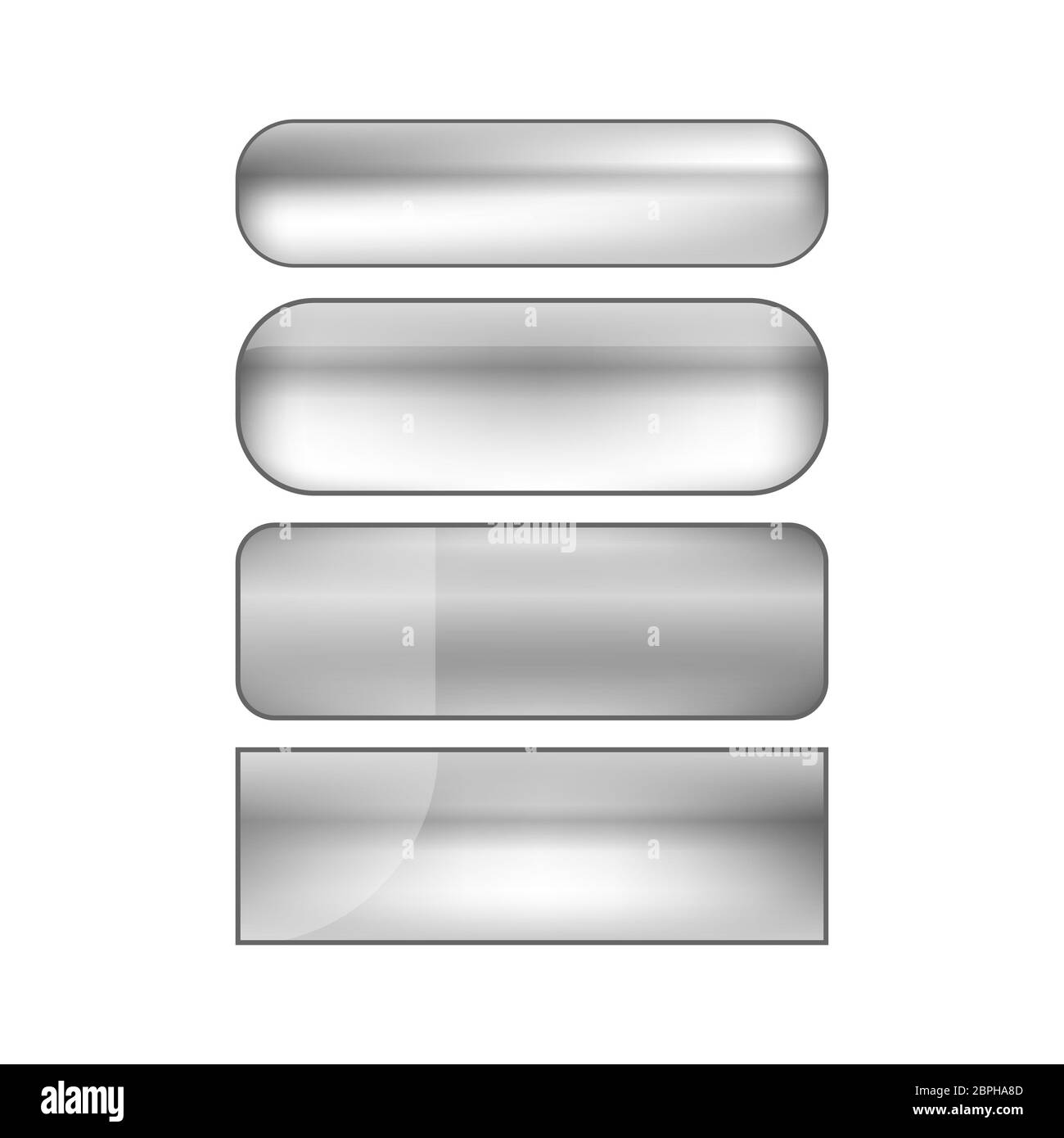 web buttons set - silver Stock Photo - Alamy