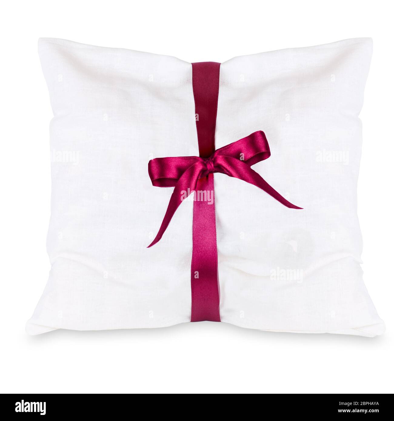 Handmade white arolla pine Pillow with a cotton cover and ribon Stock ...